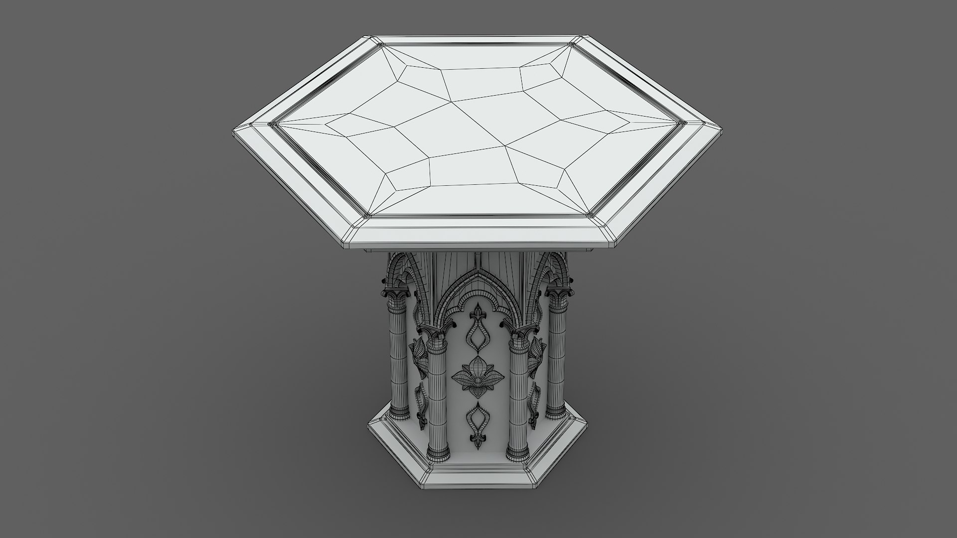 3D Gothic Table - TurboSquid 1813396