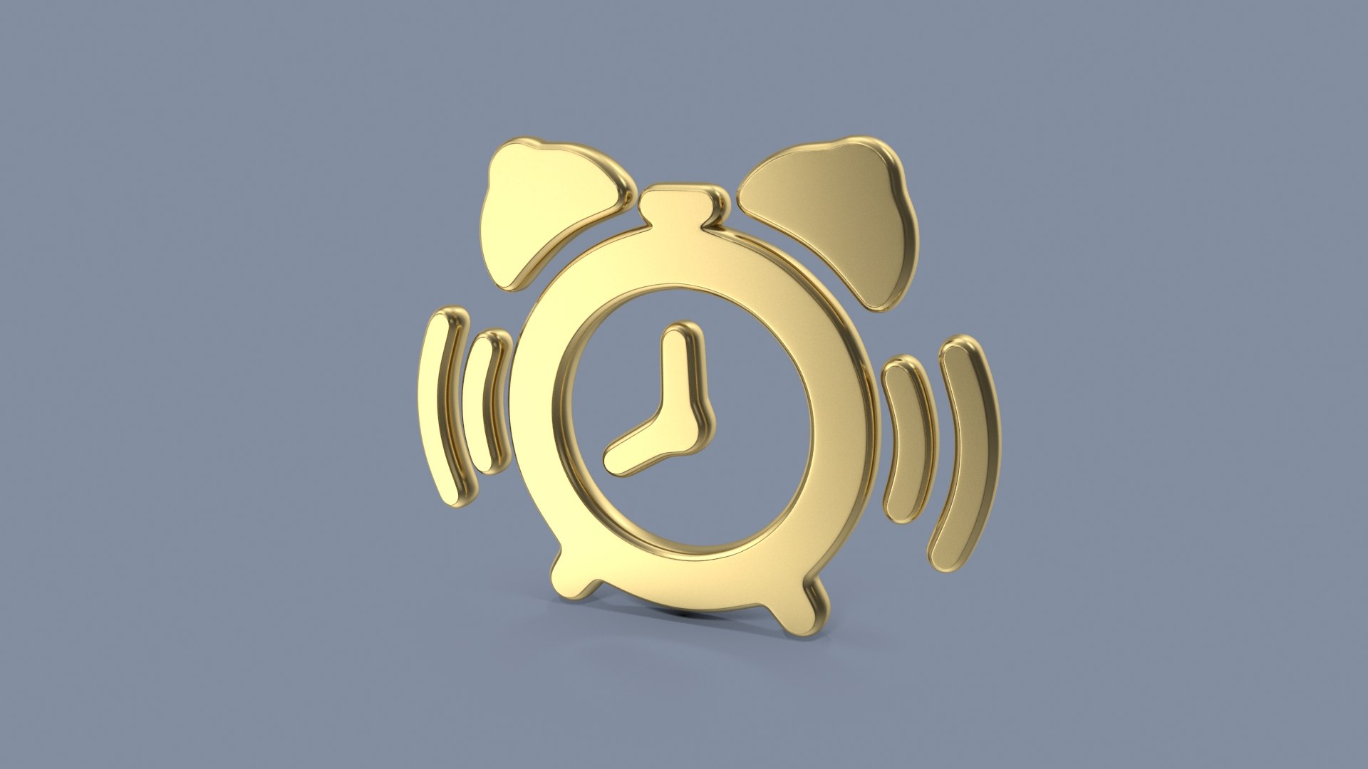 Alarm Clock Symbol Gold 3D model - TurboSquid 2062915