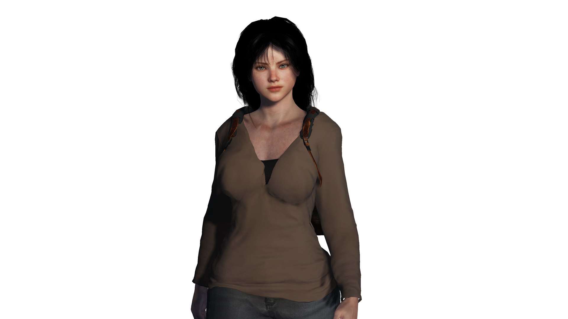 3D REALISTIC HUMAN RIGGED CHARACTER -BACKPACK GIRL-CASUAL OUTFIT model ...