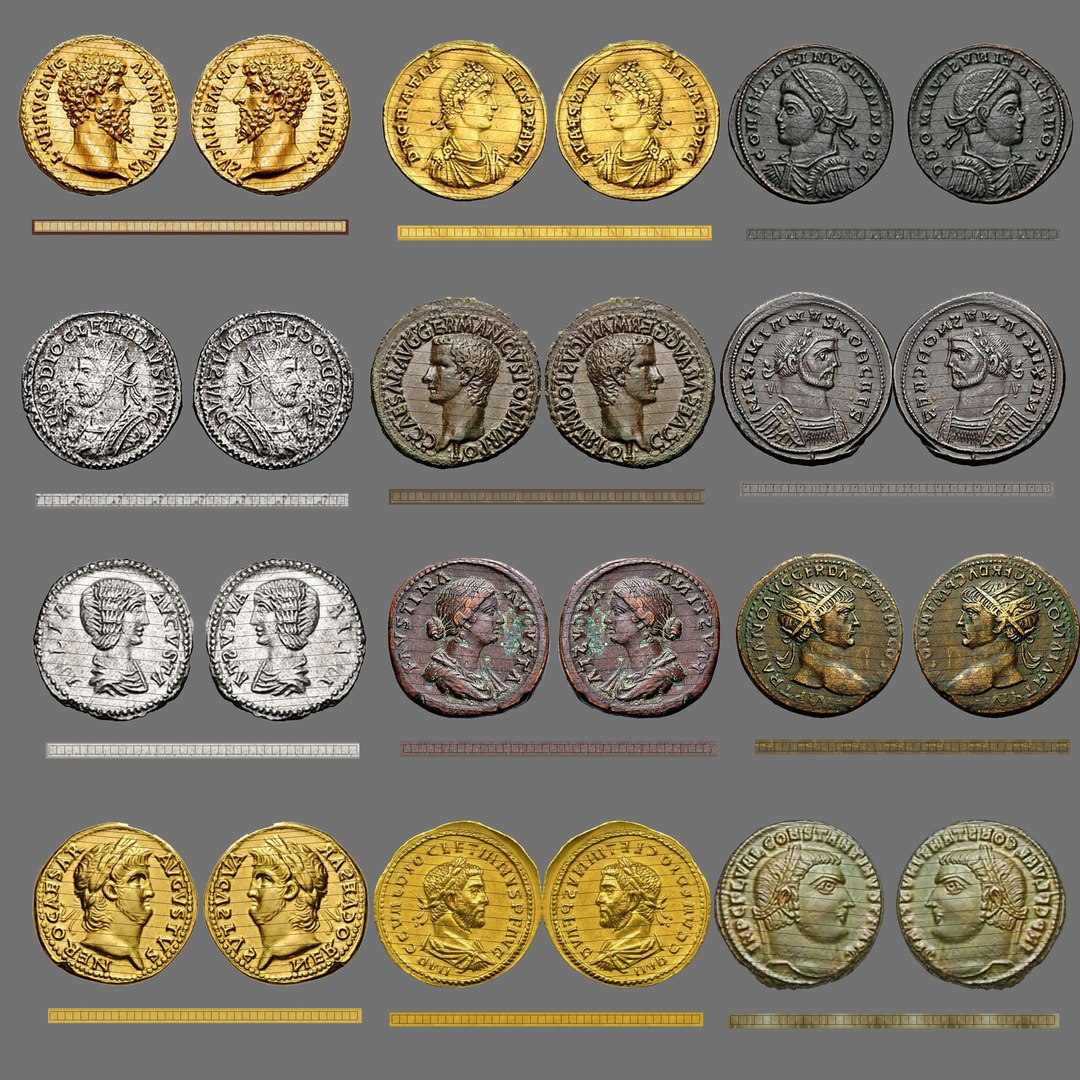 3D Ancient Roman Coins Set Model - TurboSquid 1356462