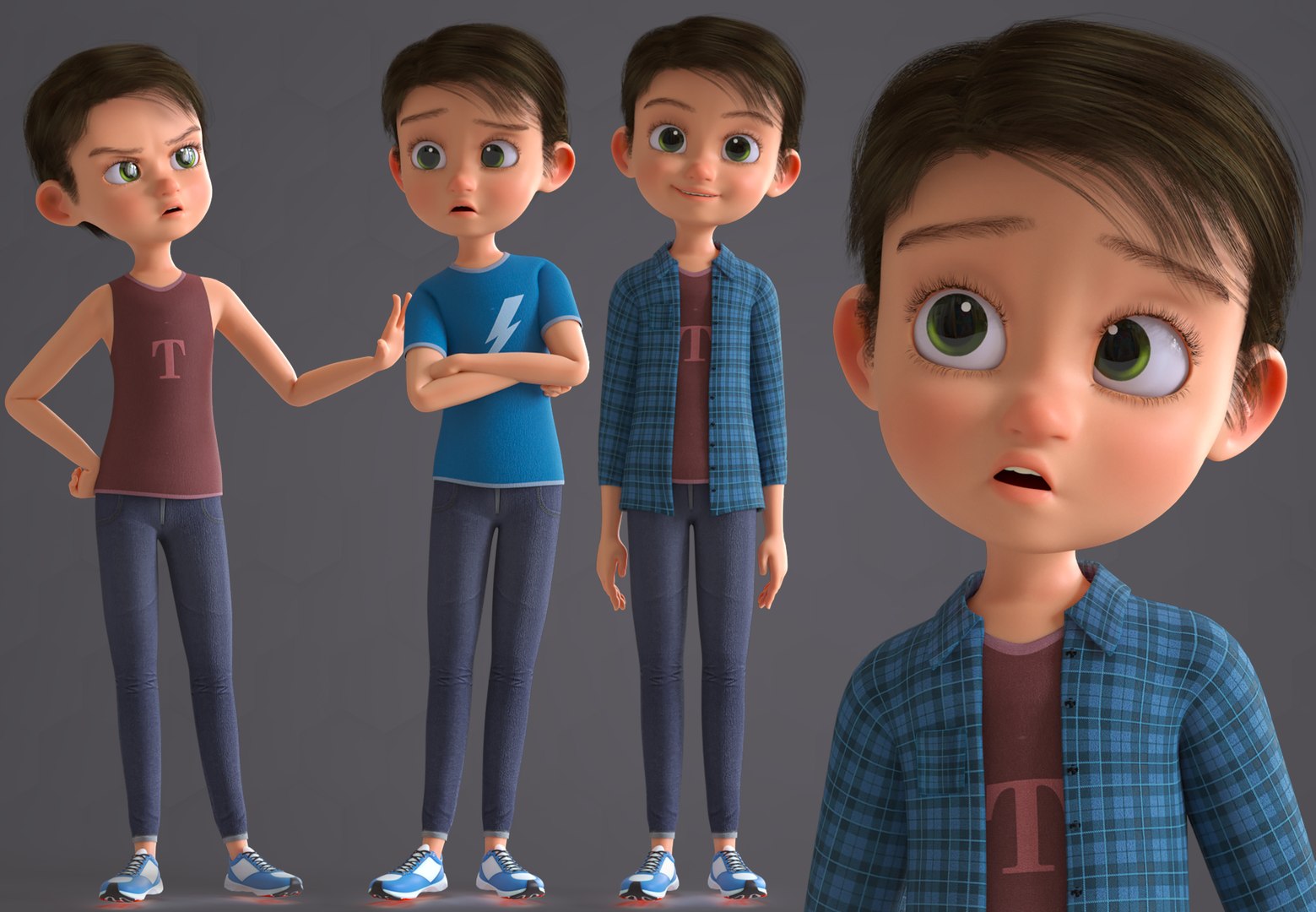 3D CARTOON CUTE BOY BLENDER VERSION - TurboSquid 1951149