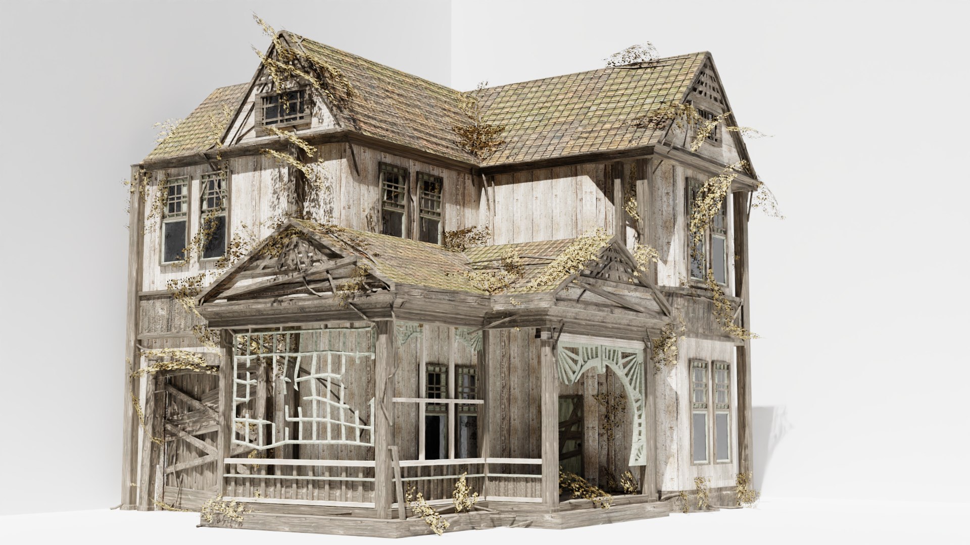 Abandoned Old House - Realistic Low Poly 3D Model - TurboSquid 2089684