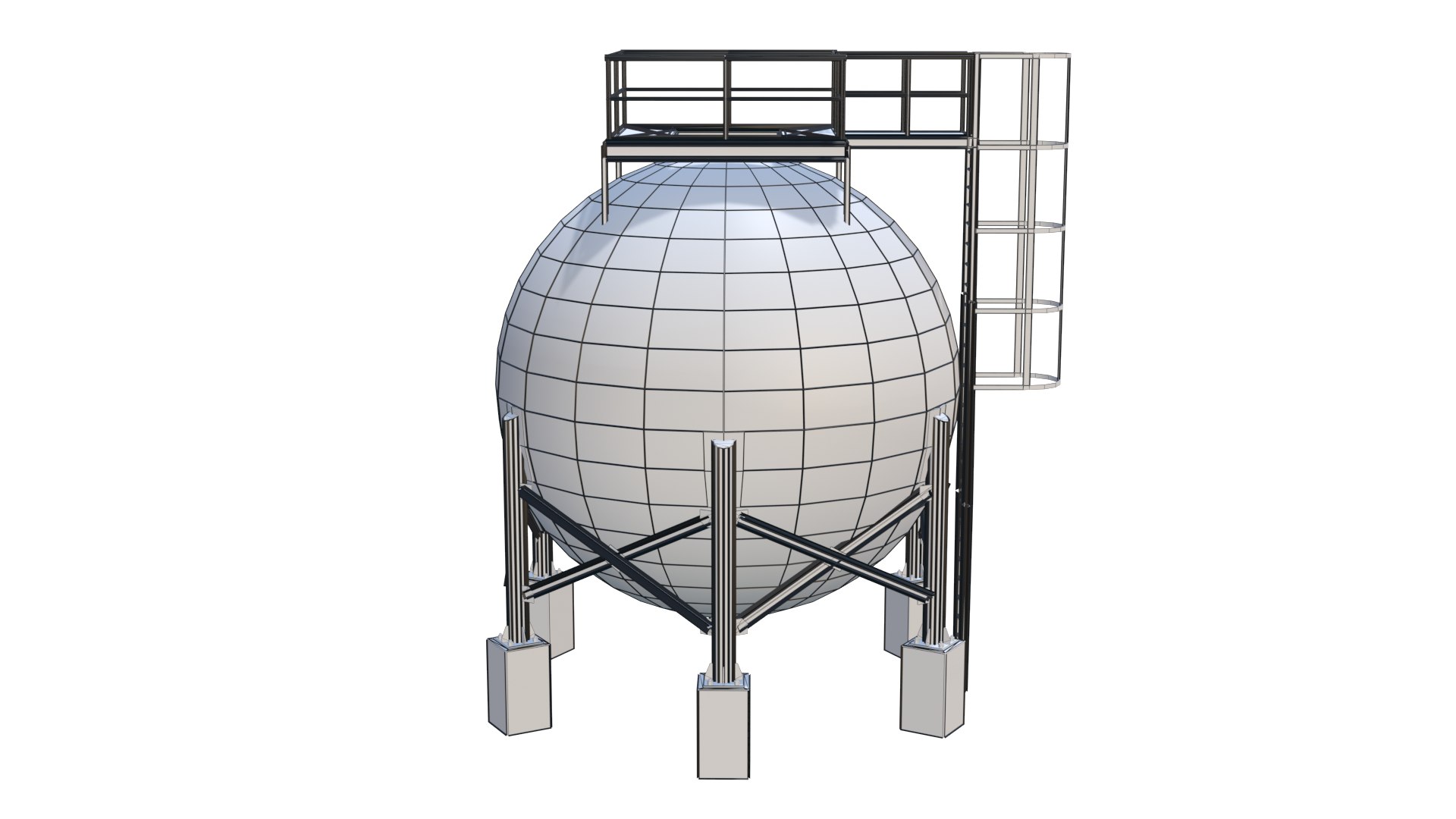 3D Industrial Oil Tank Low Poly 3D Model Model - TurboSquid 2336254