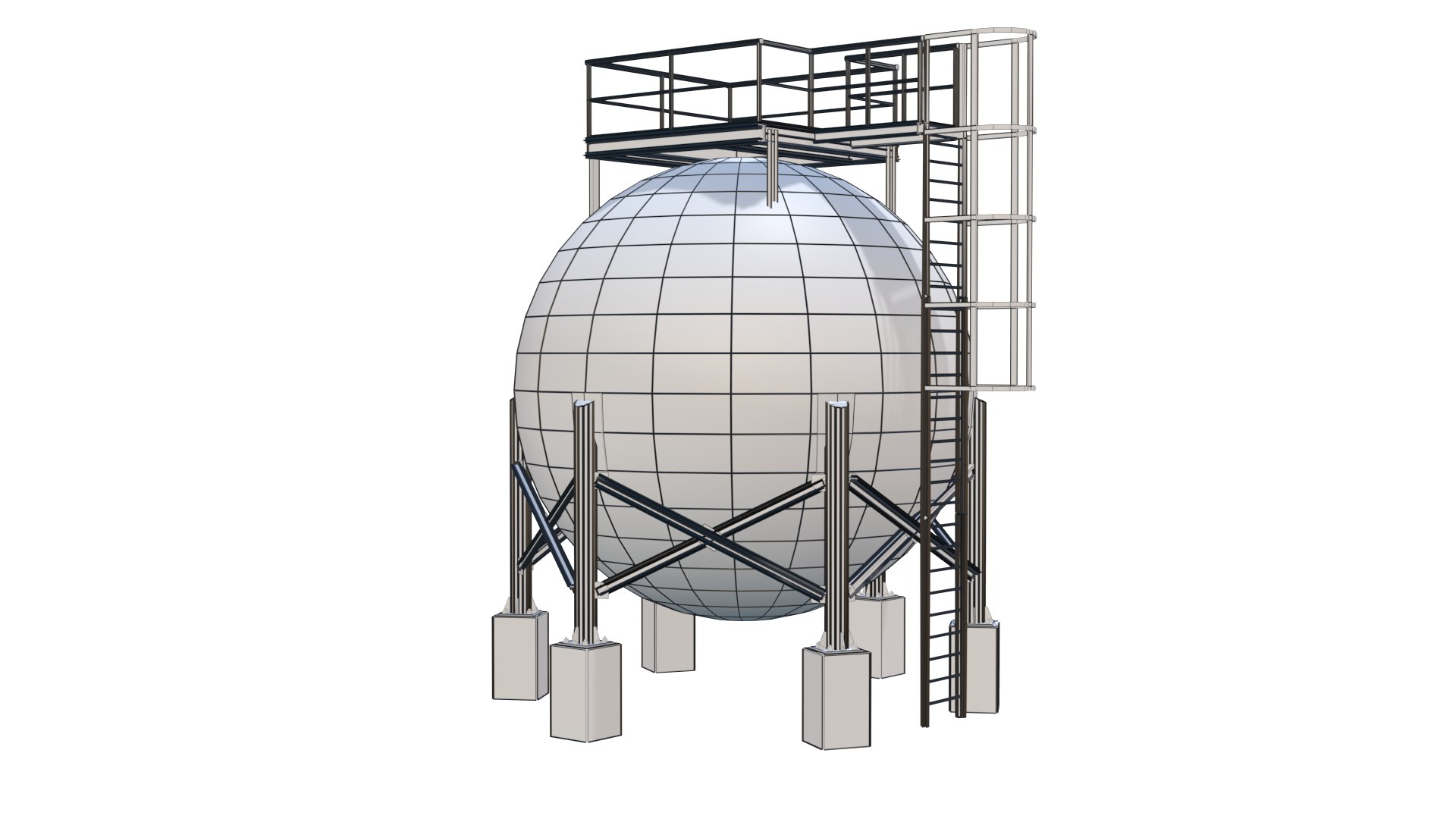 3D Industrial Oil Tank Low Poly 3D Model Model - TurboSquid 2336254