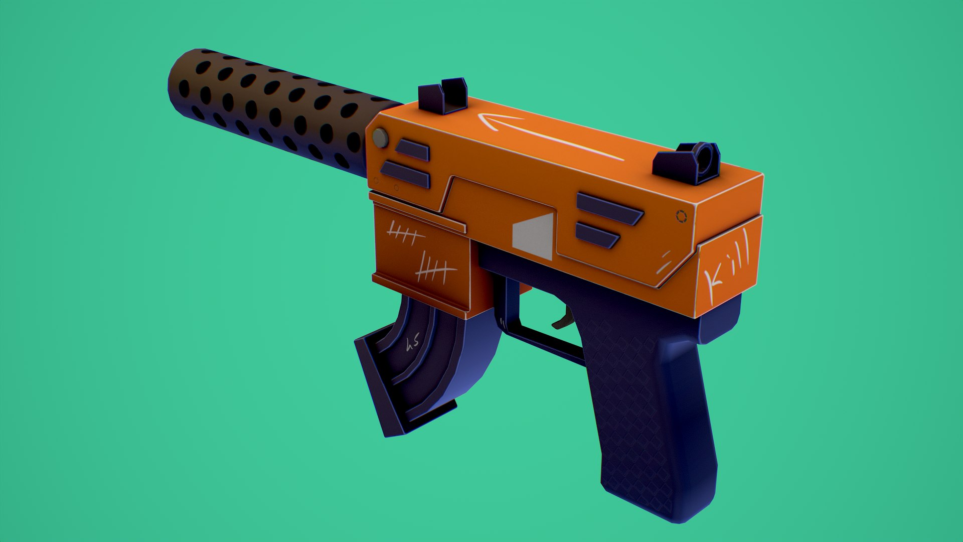 Stylized SMG Gun 3D Model - TurboSquid 2249297