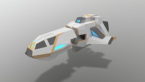 3D model low-poly sci-fi space aircraft - TurboSquid 1538261