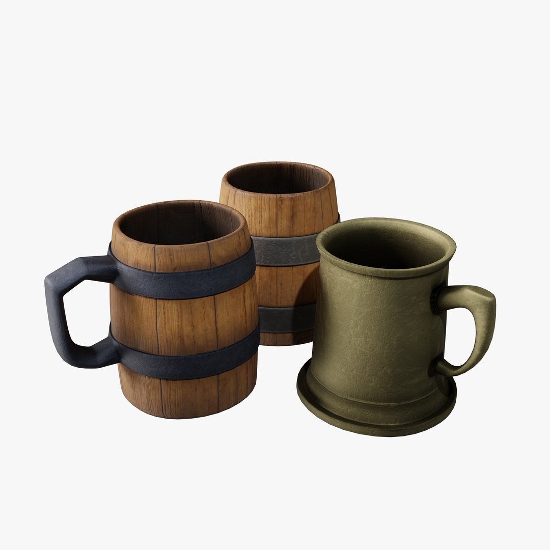 Medieval Tankards Set 3D Model - TurboSquid 1866835