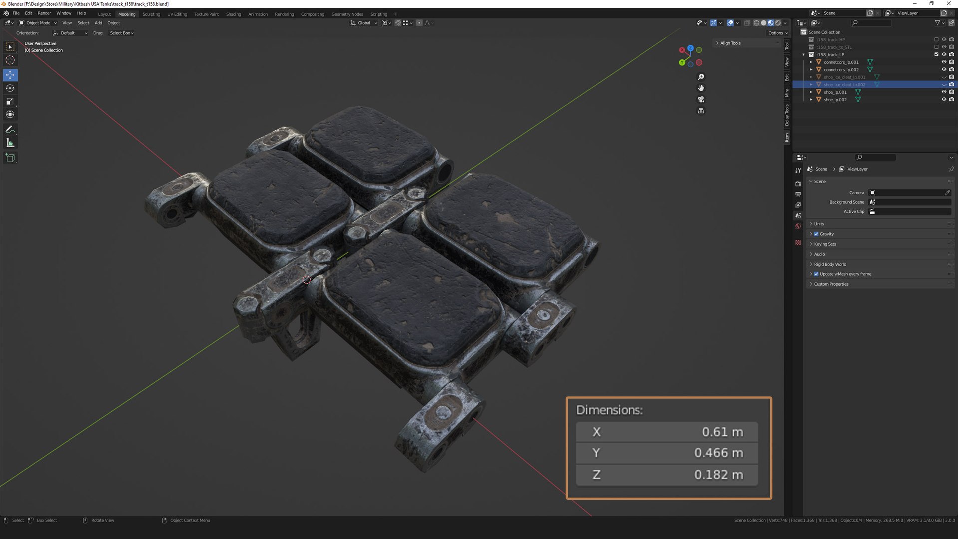 T158 Track For M1 Abrams Tank 3D Model - TurboSquid 2023986