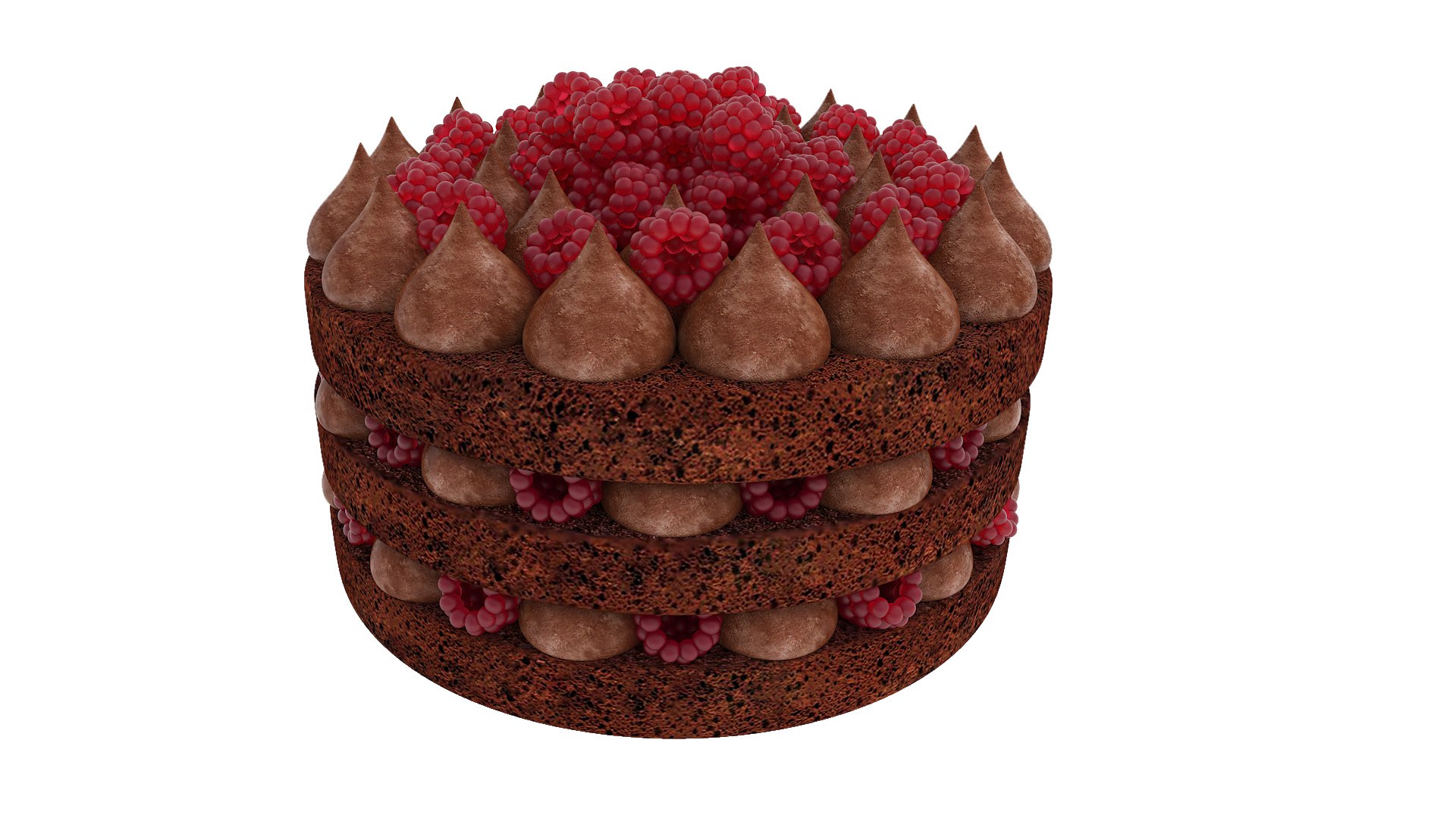 Chocolate fruit berry cake collection 3D model - TurboSquid 1972478