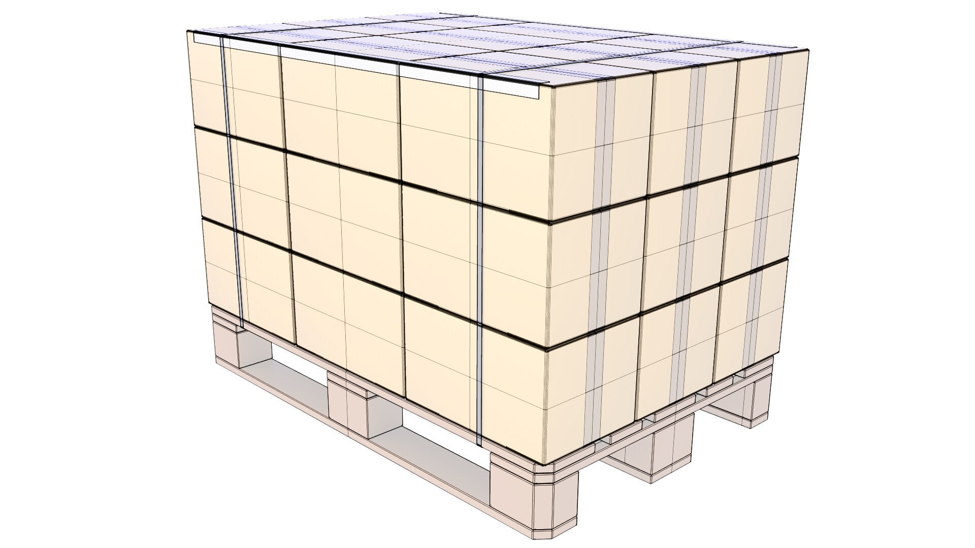 3D Pallet With Cardboard Boxes 2 - TurboSquid 2003173