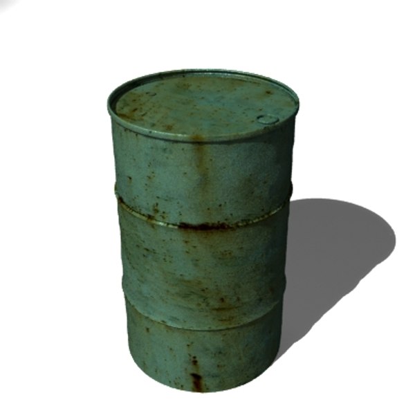 rusty old oil drum 3d model