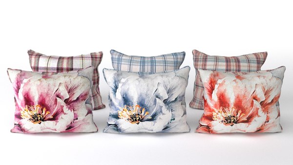 3d model voyage pillow set piping