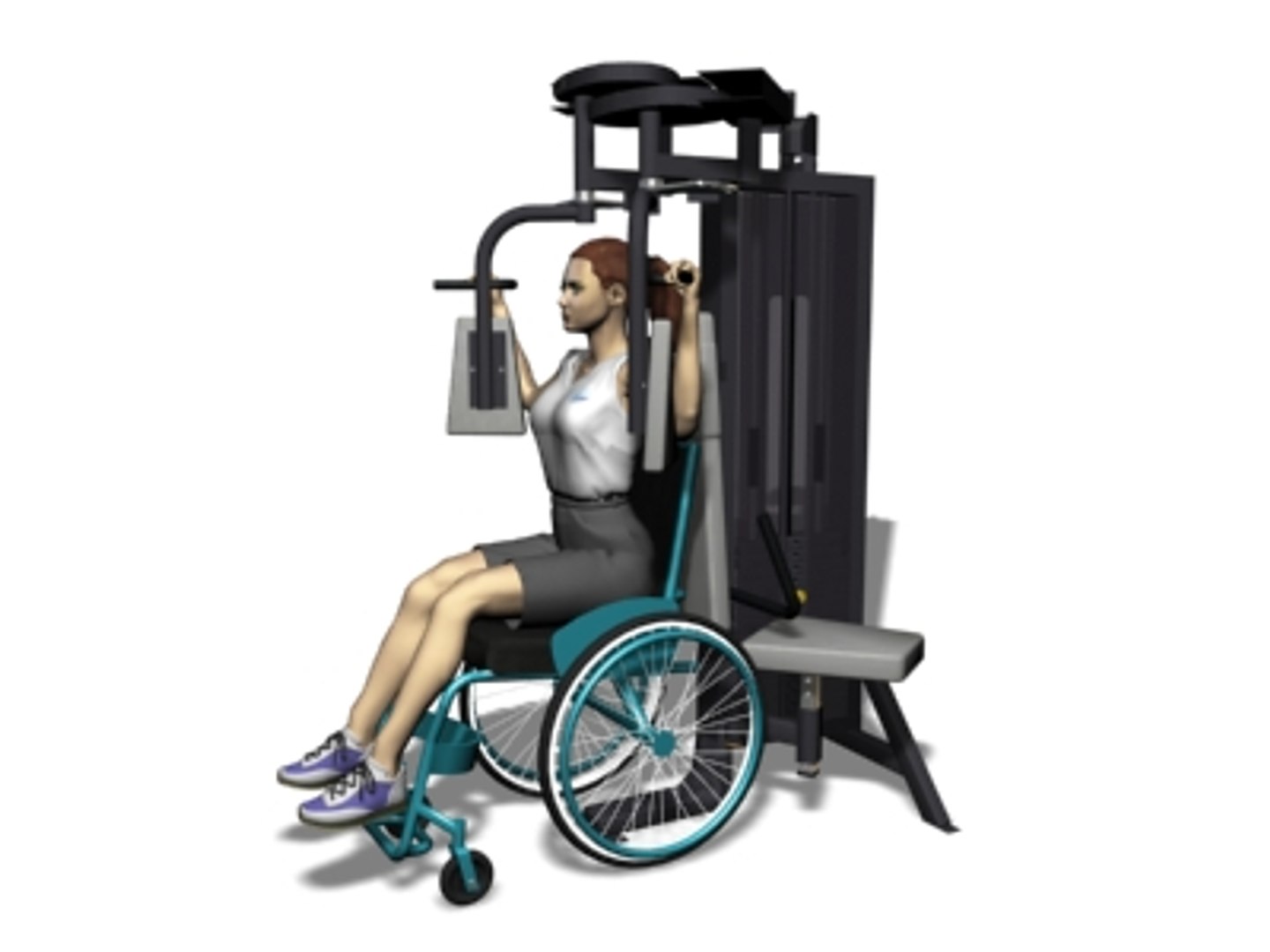 Pec Deck Wheelchair Gym Equipment 3d Model