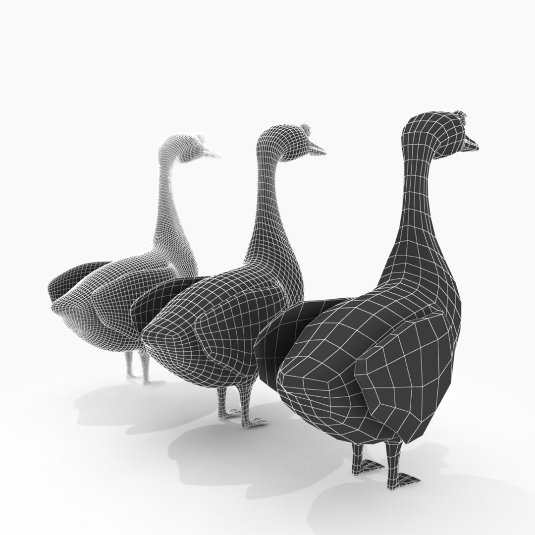 Cartoon Goose Rig 3d Obj