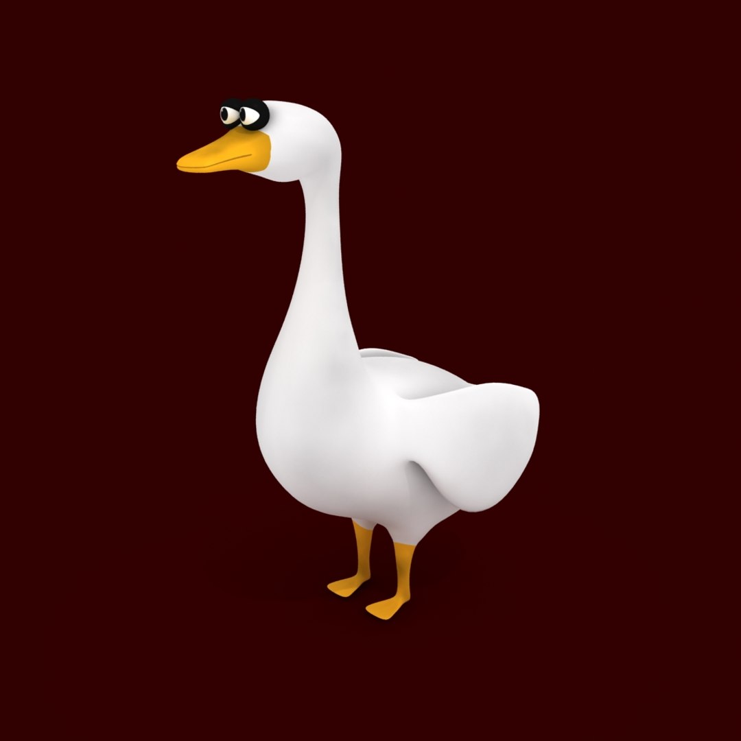 Cartoon Goose Rig 3d Obj