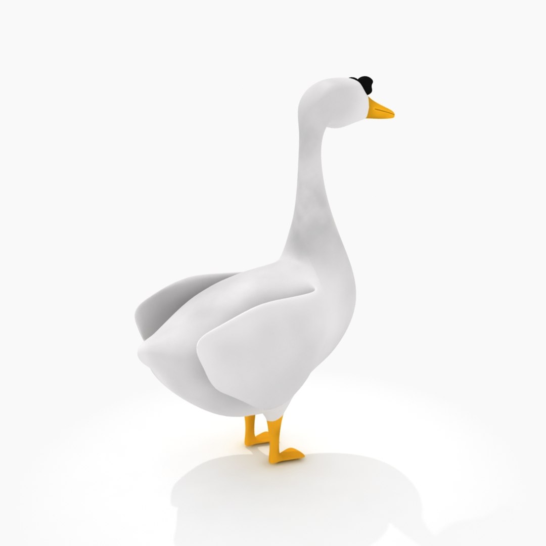 Cartoon Goose Rig 3d Obj