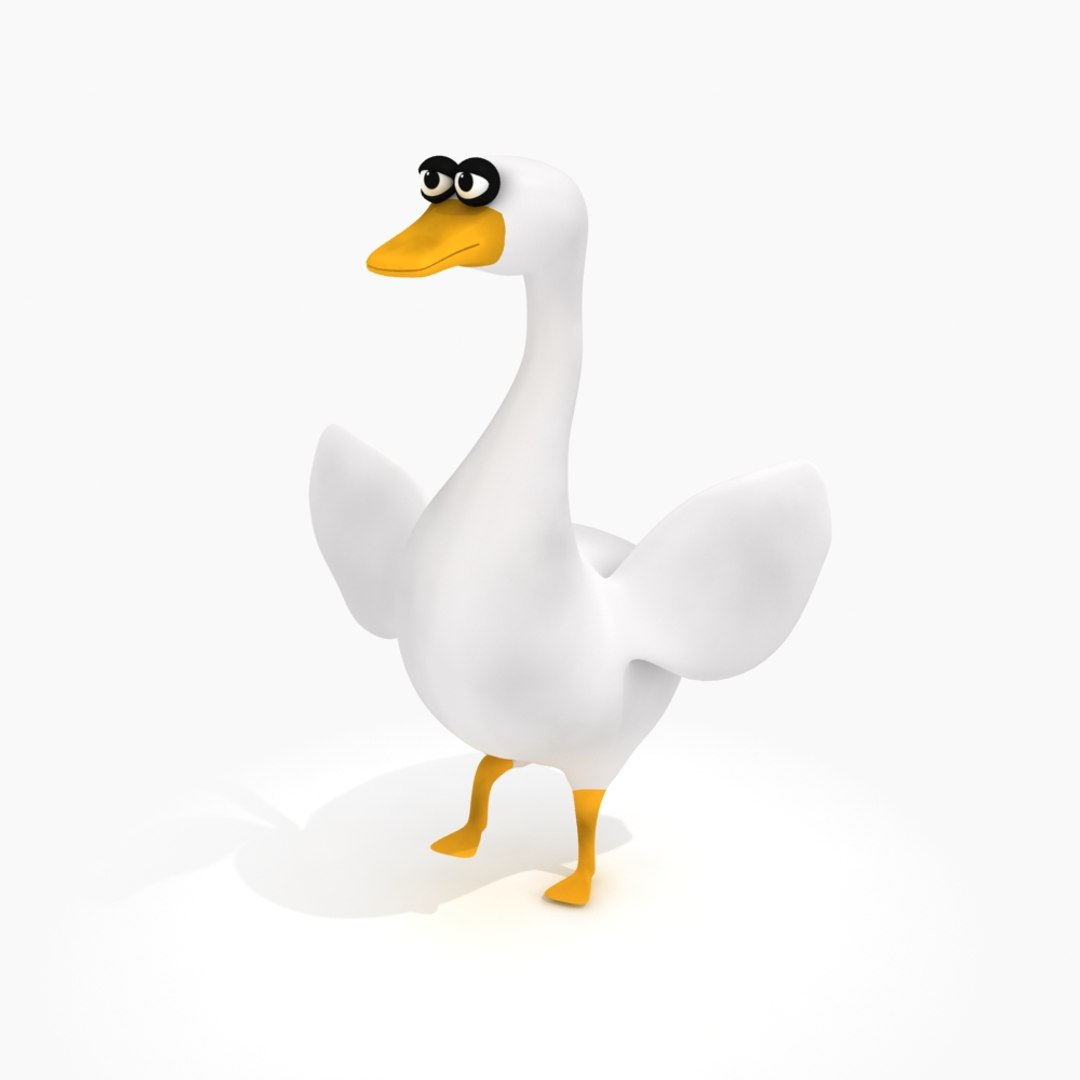Cartoon Goose Rig 3d Obj