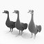 Cartoon Goose Rig 3d Obj