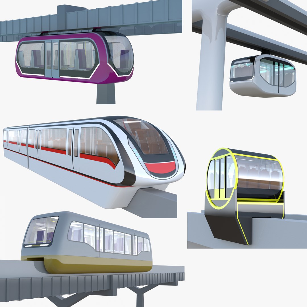 Monorail trains big collection 3D model - TurboSquid 1992263