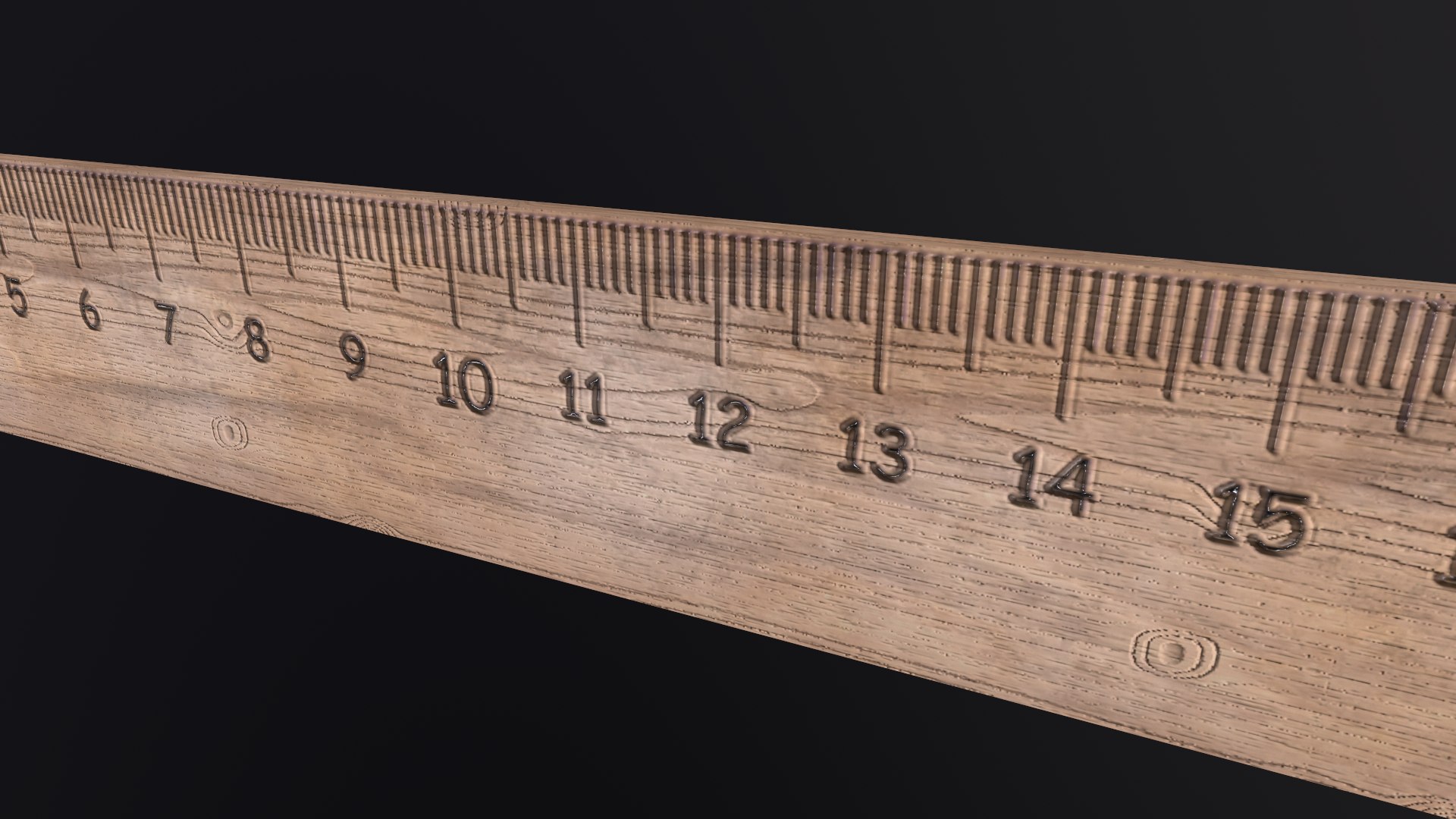 Wooden Ruler 20 Cm Twenty Centimeters Measure Length Model - TurboSquid ...
