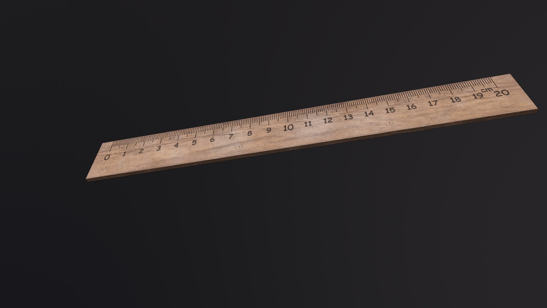 Wooden Ruler 20 Cm Twenty Centimeters Measure Length Model - TurboSquid ...