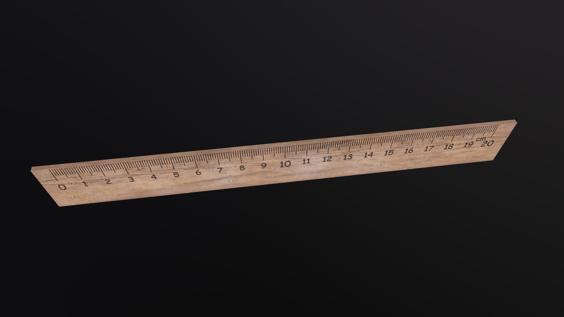 Wooden Ruler 20 Cm Twenty Centimeters Measure Length Model - TurboSquid ...