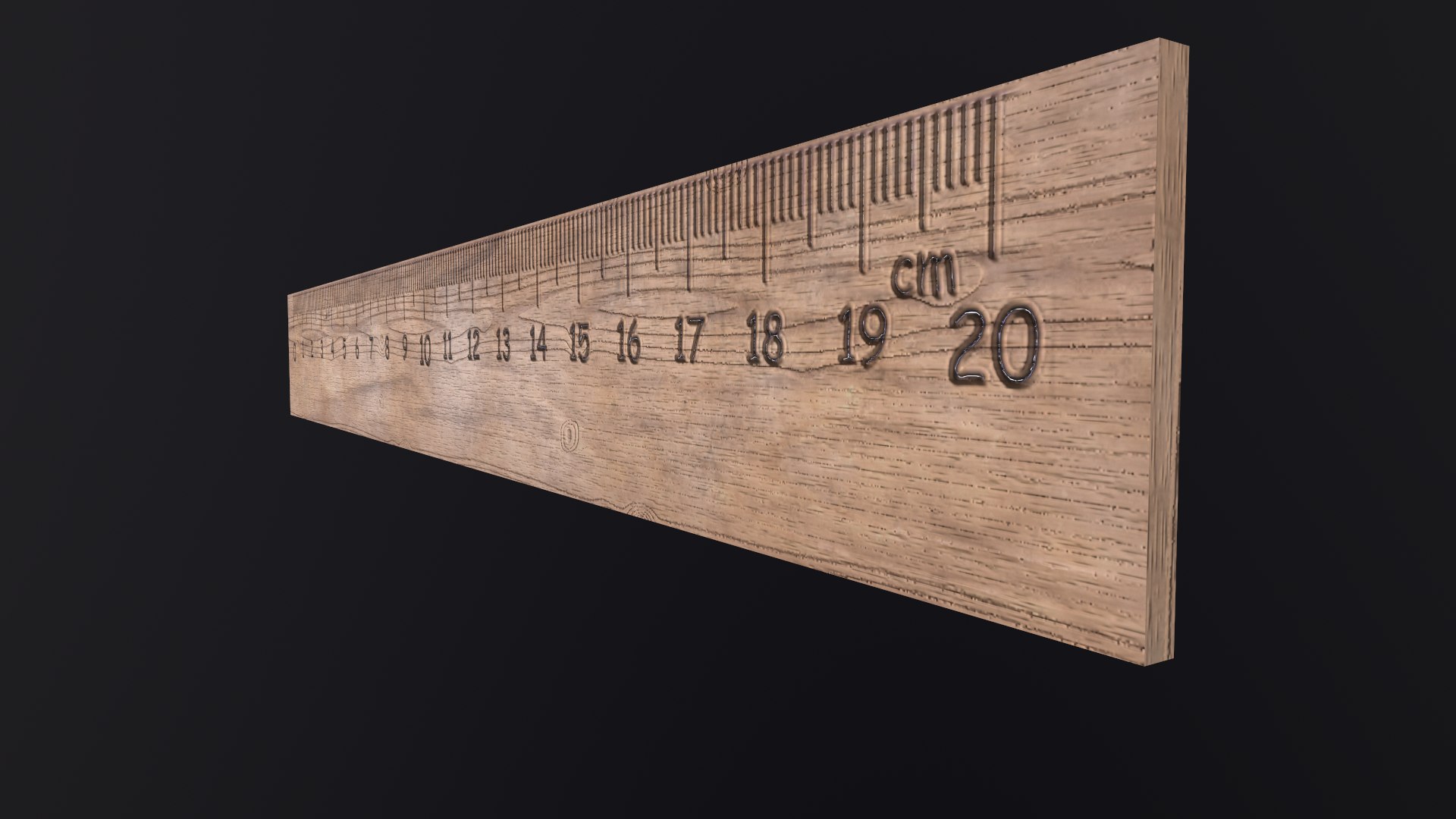 Wooden Ruler 20 Cm Twenty Centimeters Measure Length Model - TurboSquid ...