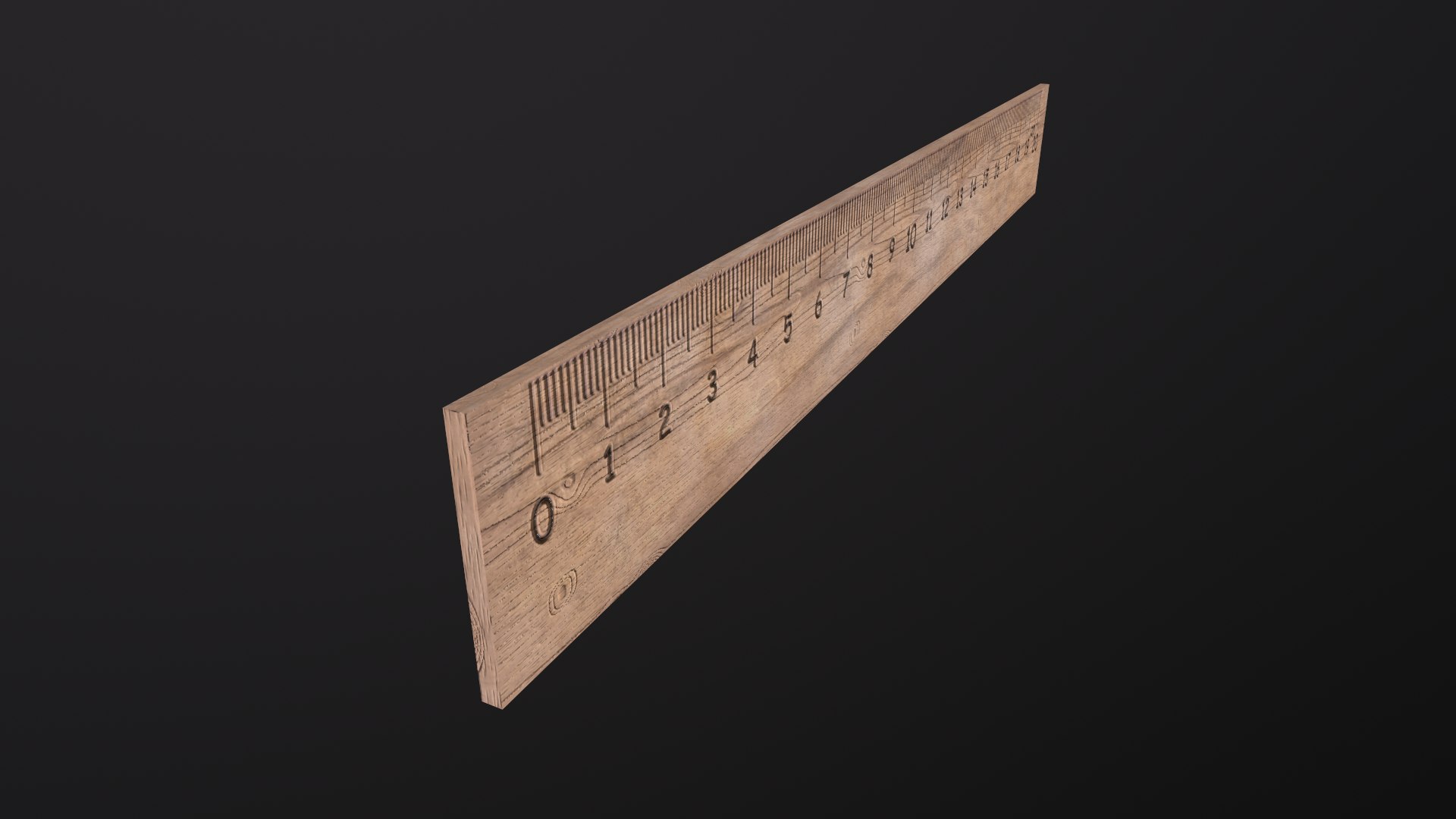 Wooden Ruler 20 Cm Twenty Centimeters Measure Length Model - TurboSquid ...