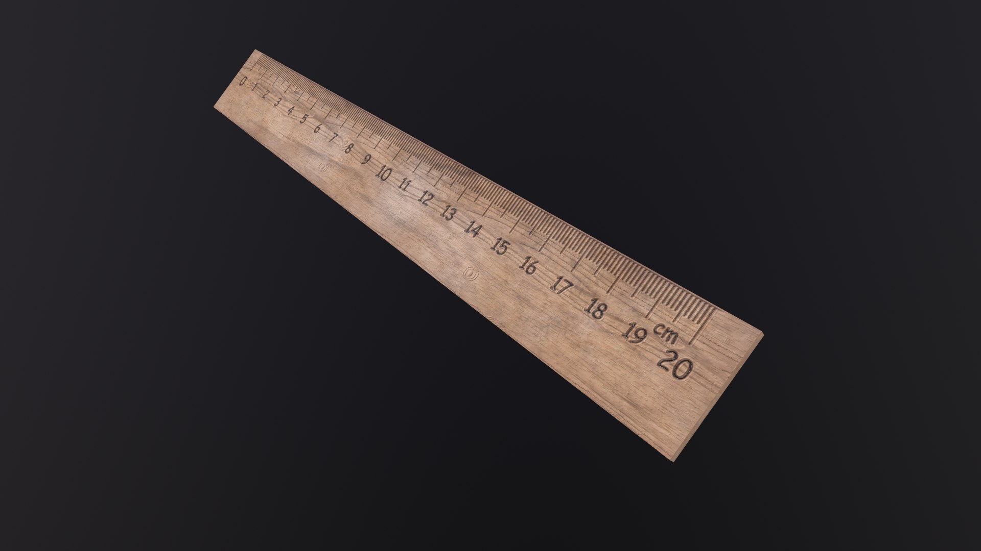 Wooden Ruler 20 Cm Twenty Centimeters Measure Length Model - TurboSquid ...