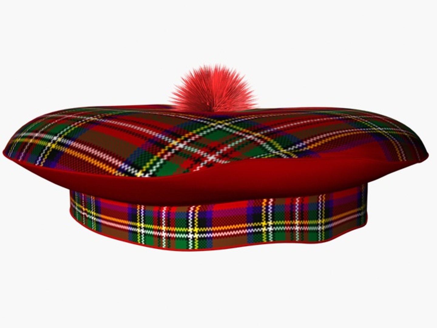 3d scotish tartan hat