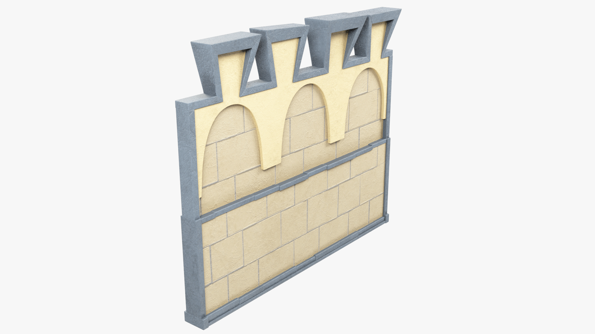 3D medieval wall segment model - TurboSquid 1681086