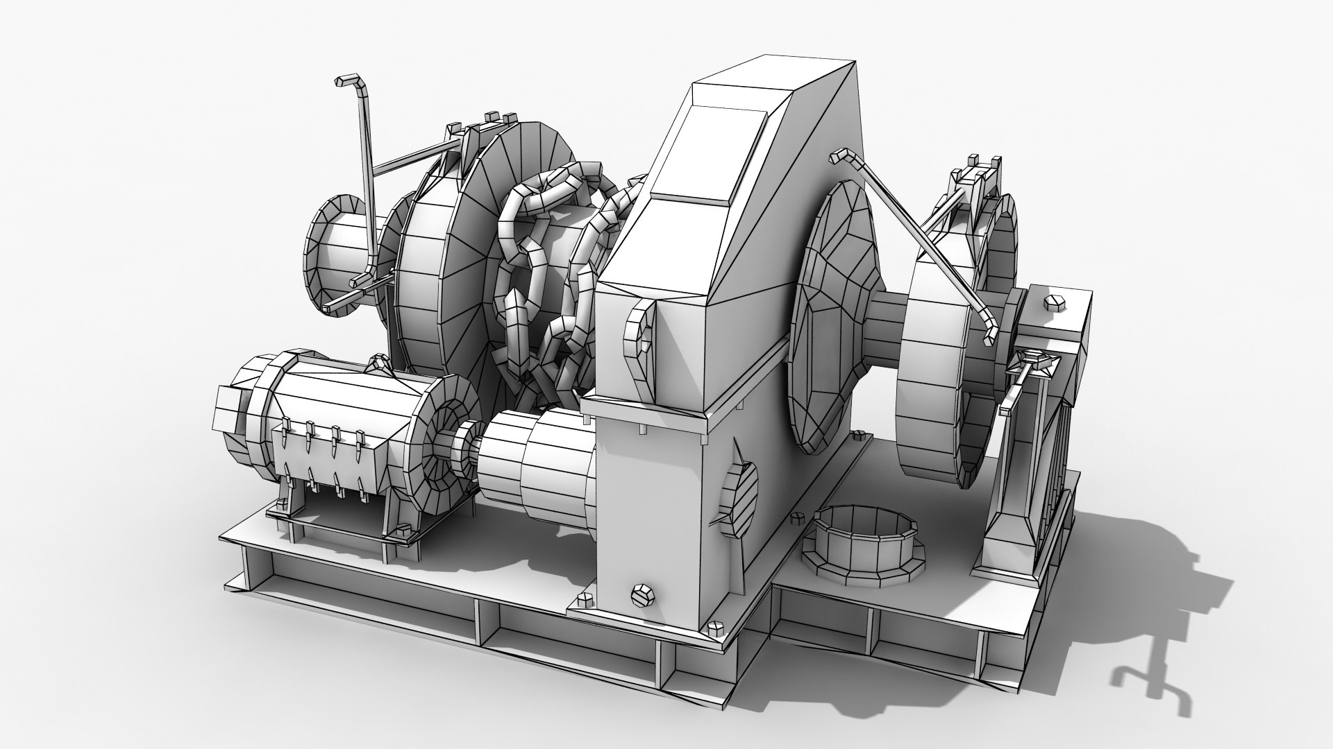 Winch Machinery Chain 3d Model