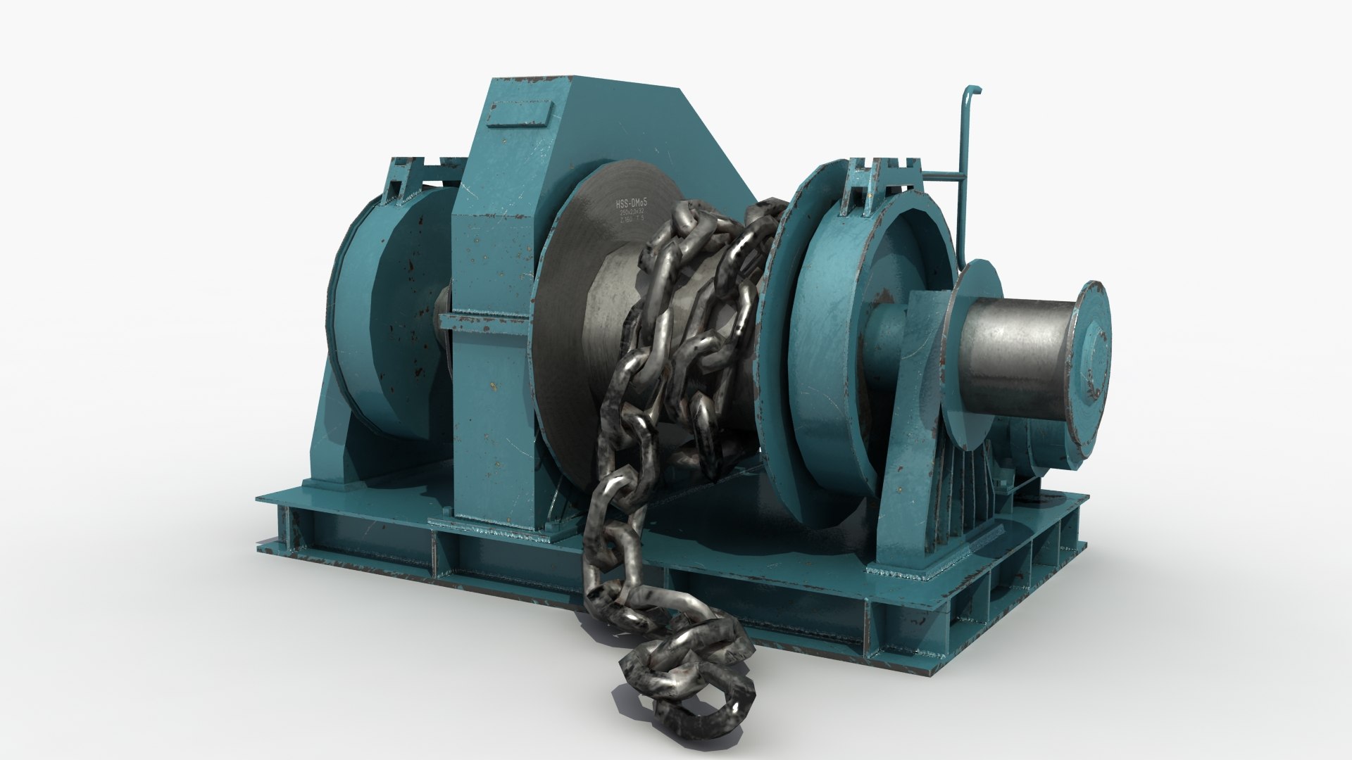 Winch Machinery Chain 3d Model