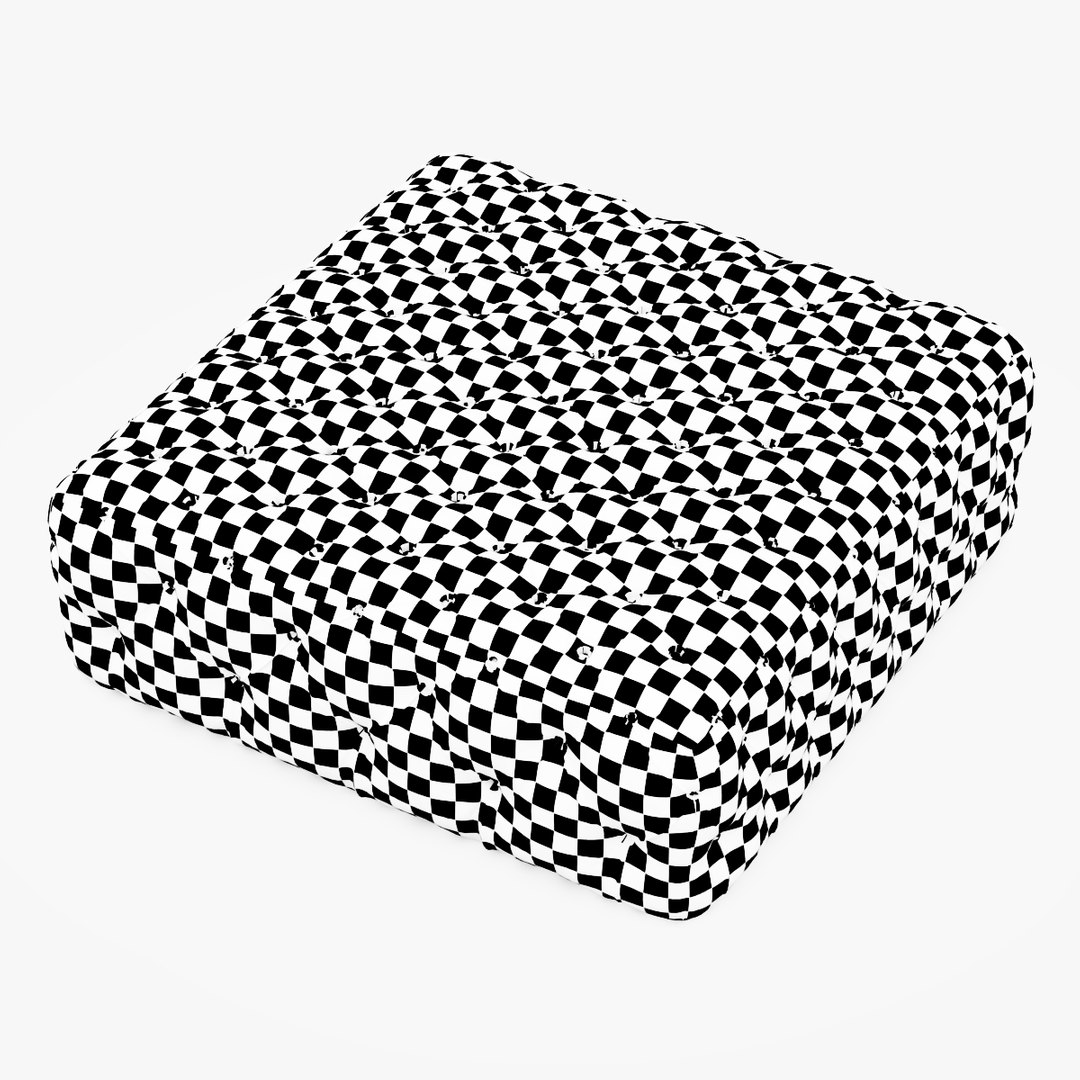 pouf capitone 3d obj