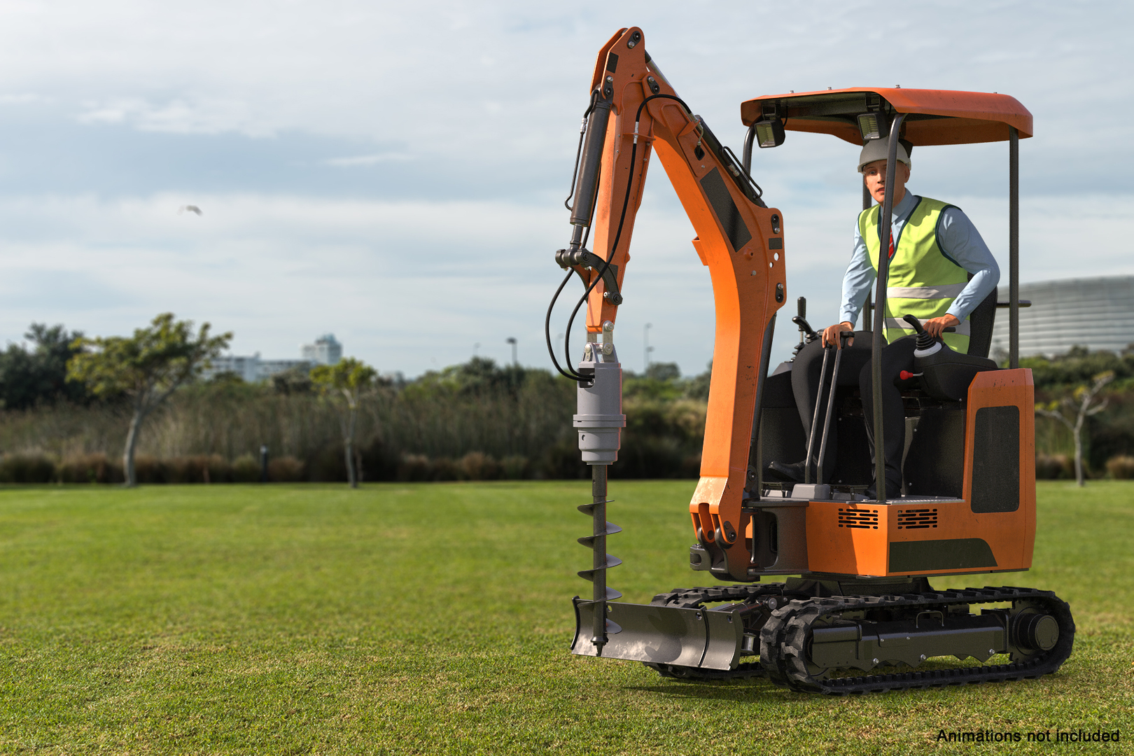 3D Tracked Mini Excavator Drill - TurboSquid 1383567