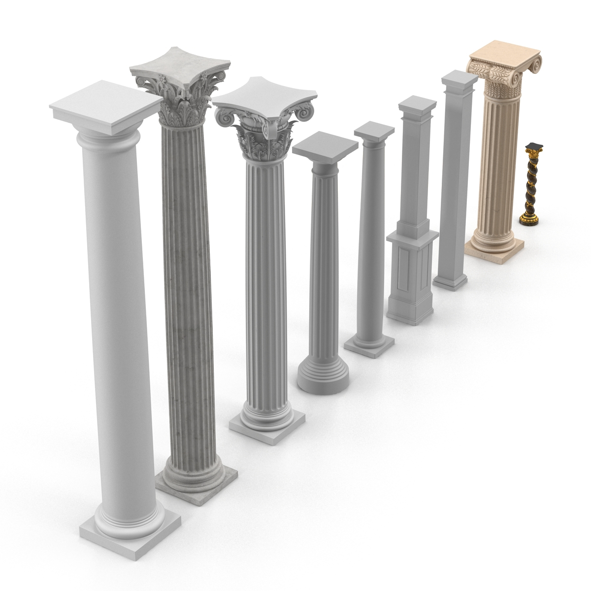 3d model of columns 3