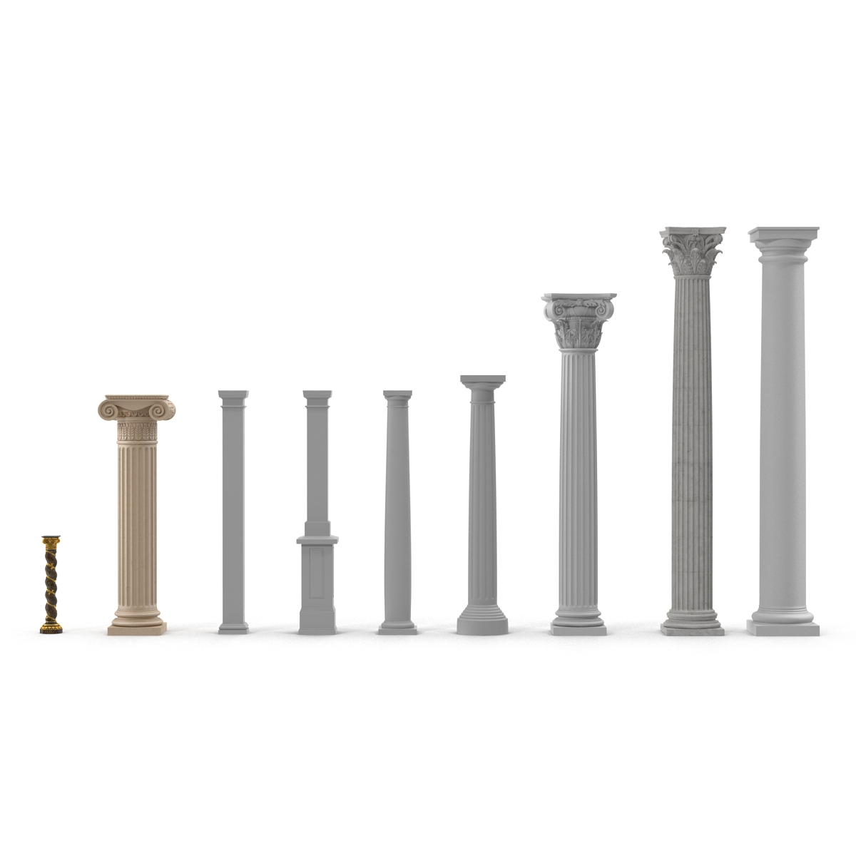 3d model of columns 3
