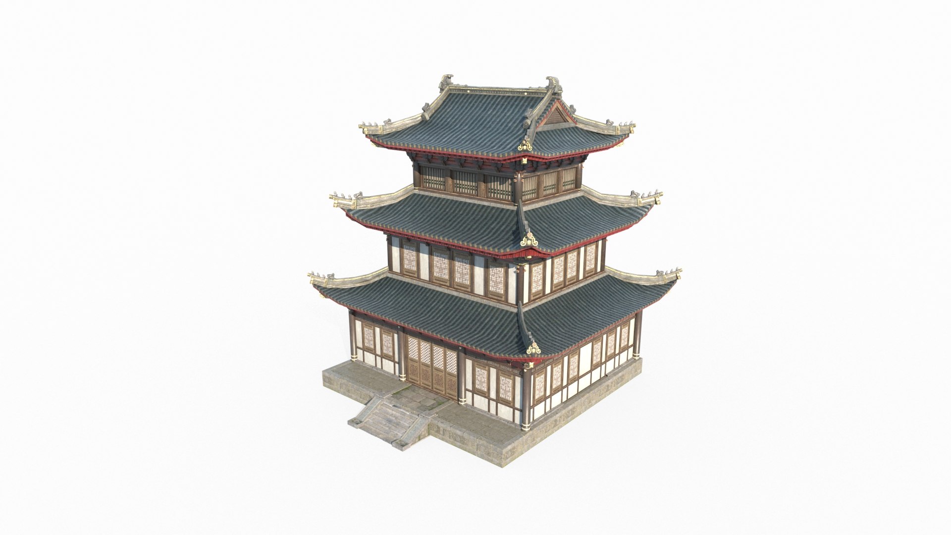 3D Asian Ancient Architecture Library Model - TurboSquid 2054210
