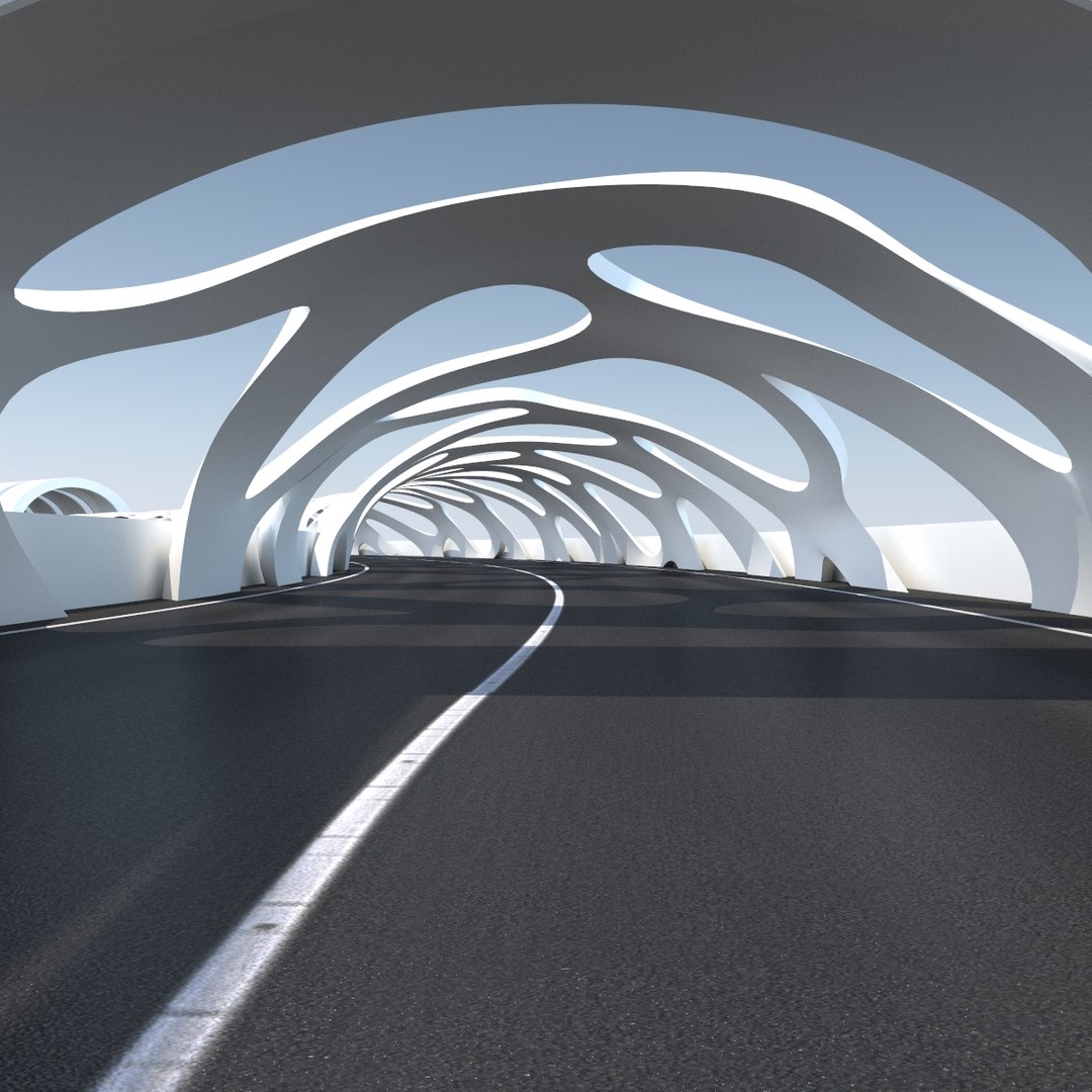 3D sci-fi futuristic road tunnel model https://p.turbosquid.com/ts ...