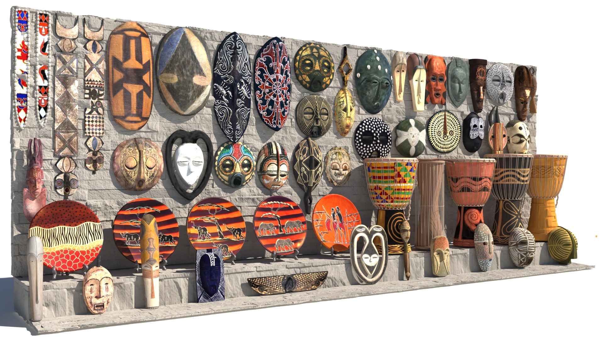 modelo 3d African masks - TurboSquid 1997315