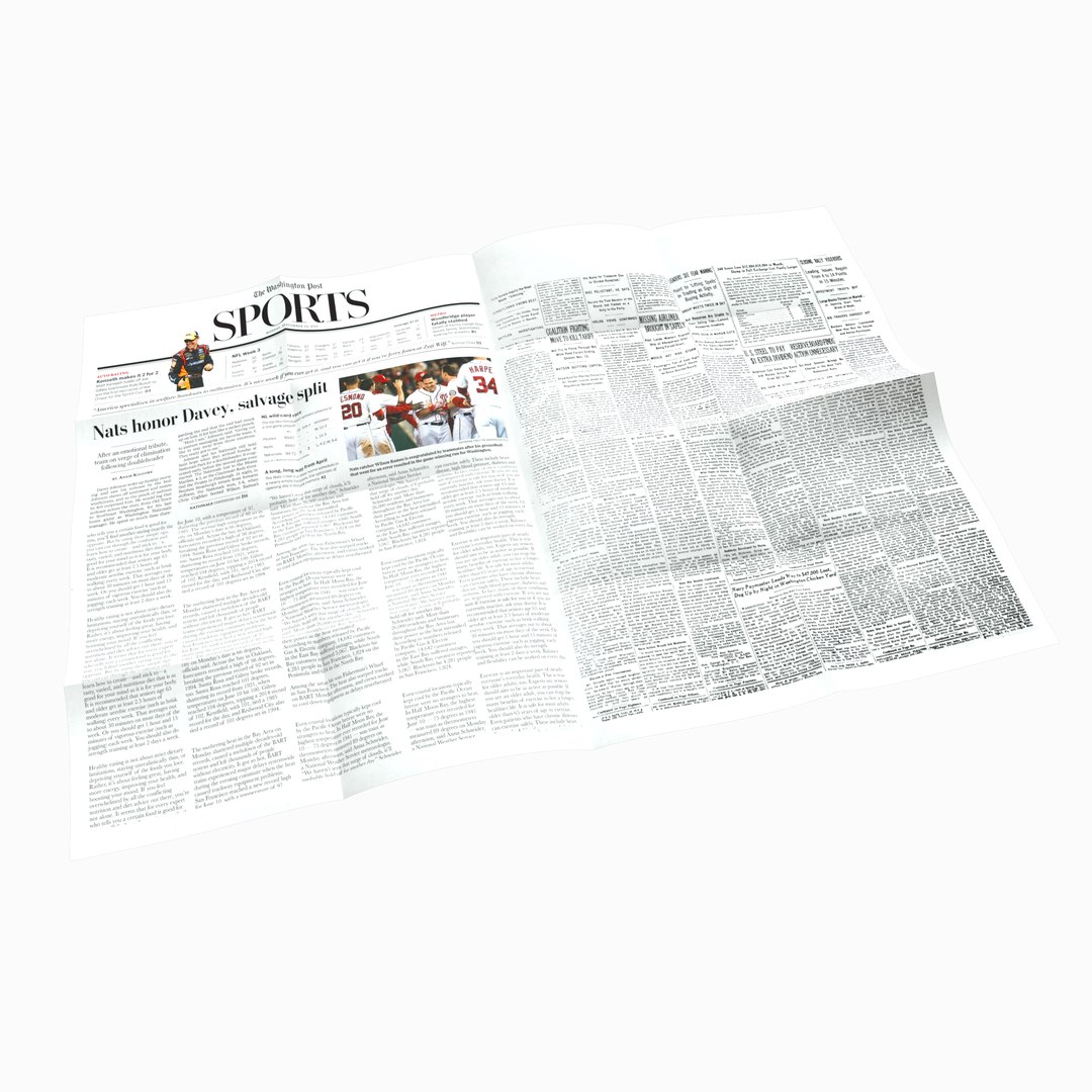 Sport Newspaper - Unfolded - 3D Asset 2 3D model - TurboSquid 1898883