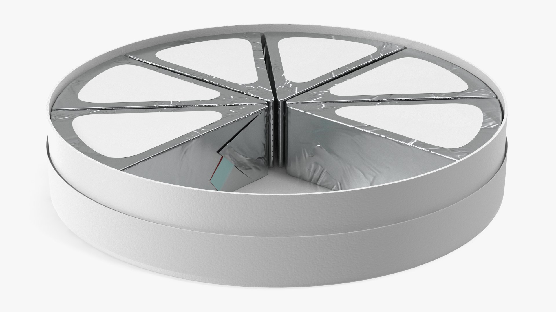 3D Round Box Of Creamy Cheese Triangles - TurboSquid 2156990