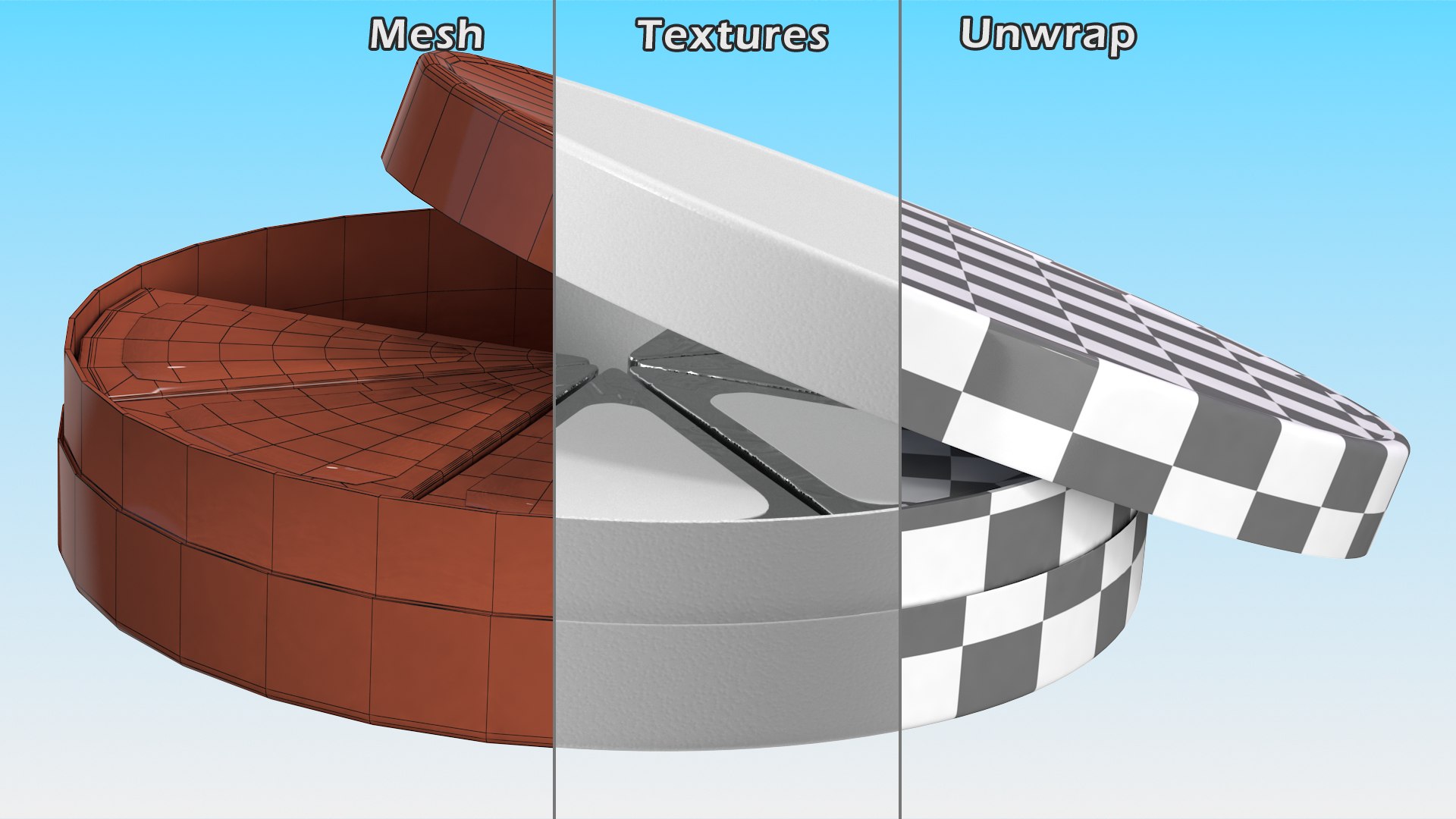 3D Round Box Of Creamy Cheese Triangles - TurboSquid 2156990