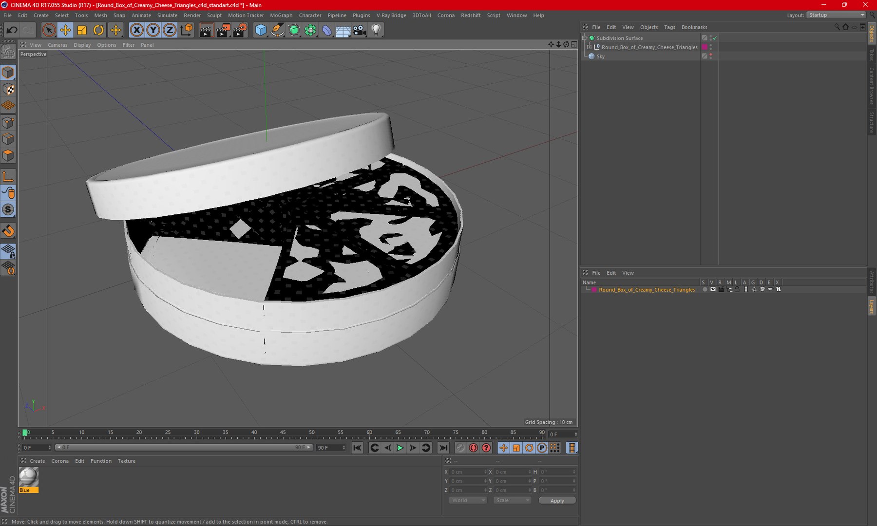 3D Round Box Of Creamy Cheese Triangles - TurboSquid 2156990