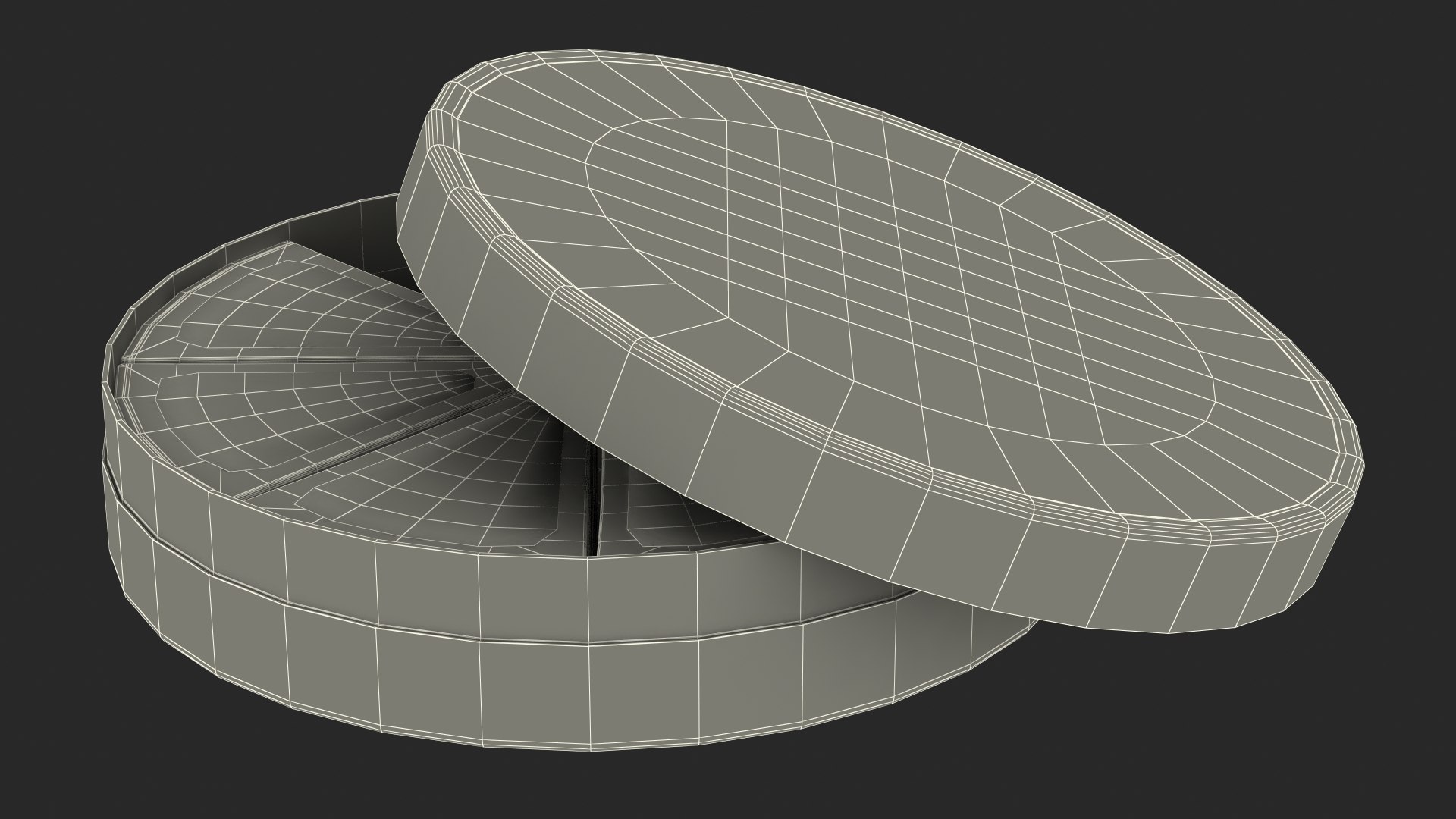 3D Round Box Of Creamy Cheese Triangles - TurboSquid 2156990