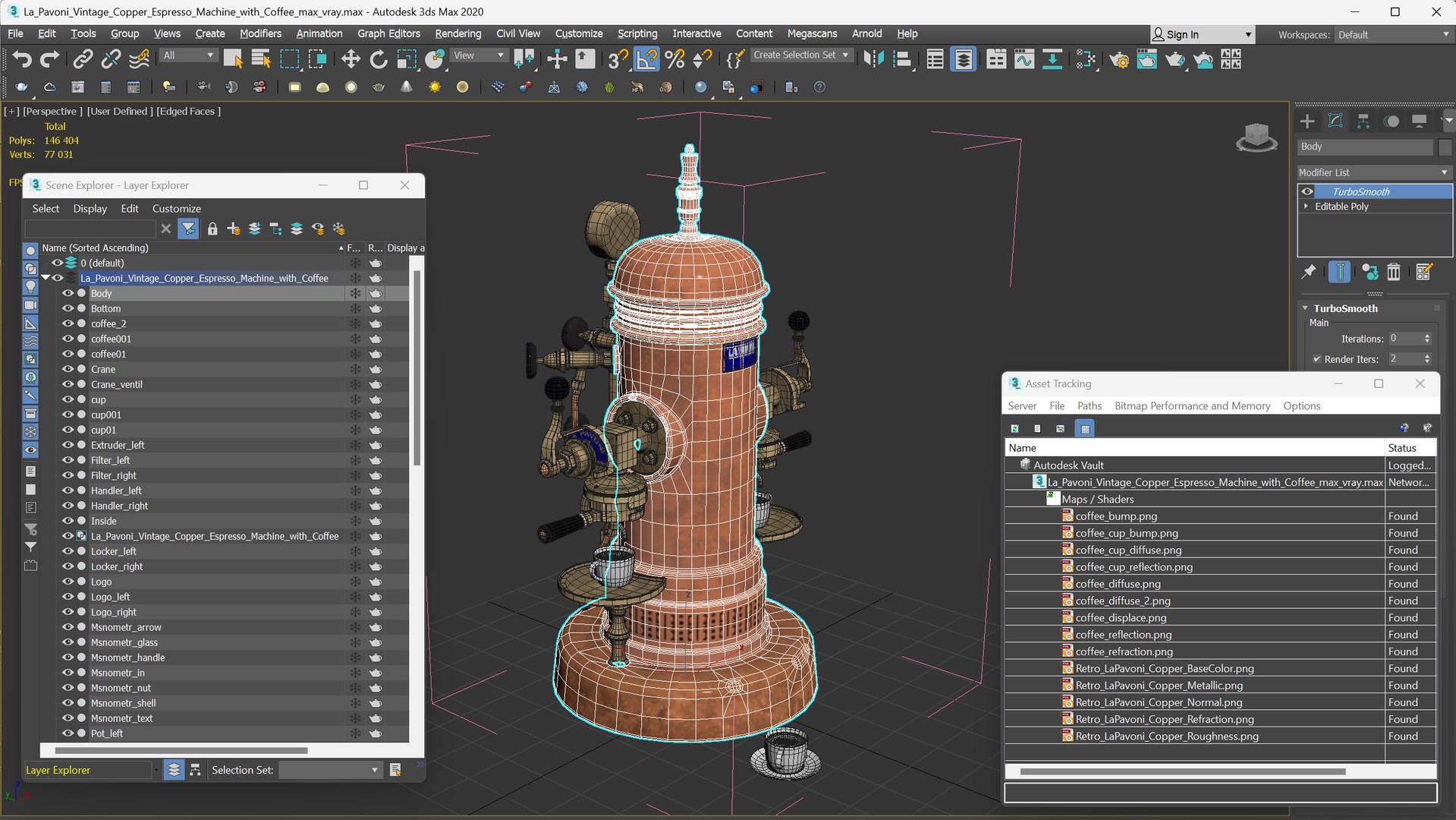 La Pavoni Vintage Copper Espresso Machine With Coffee 3D - TurboSquid ...
