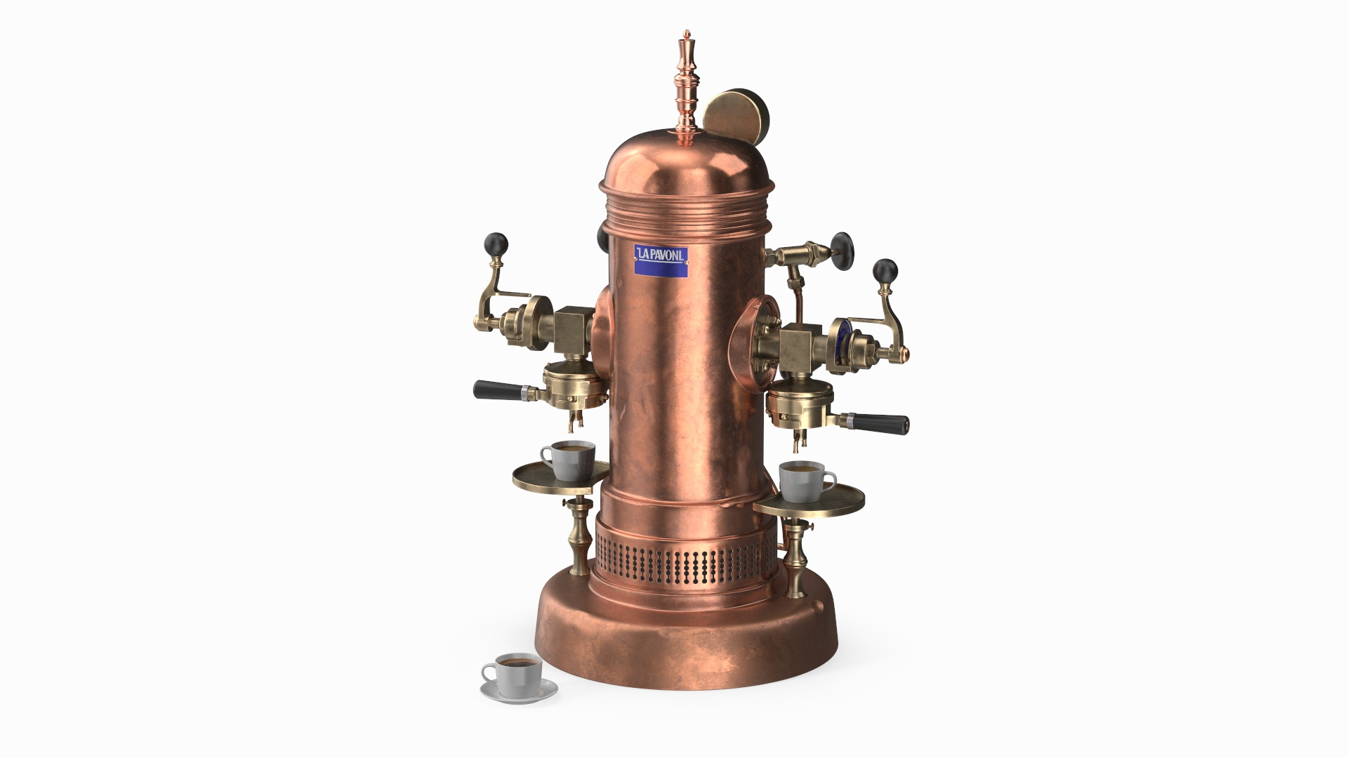La Pavoni Vintage Copper Espresso Machine With Coffee 3D - TurboSquid ...