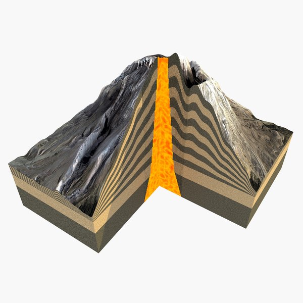 modelo 3d Volcán (sección) - TurboSquid 1026993