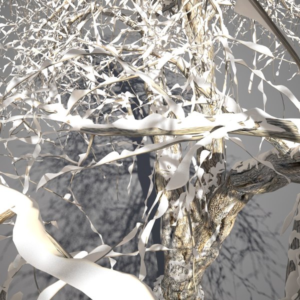 winter deciduous tree 3d model