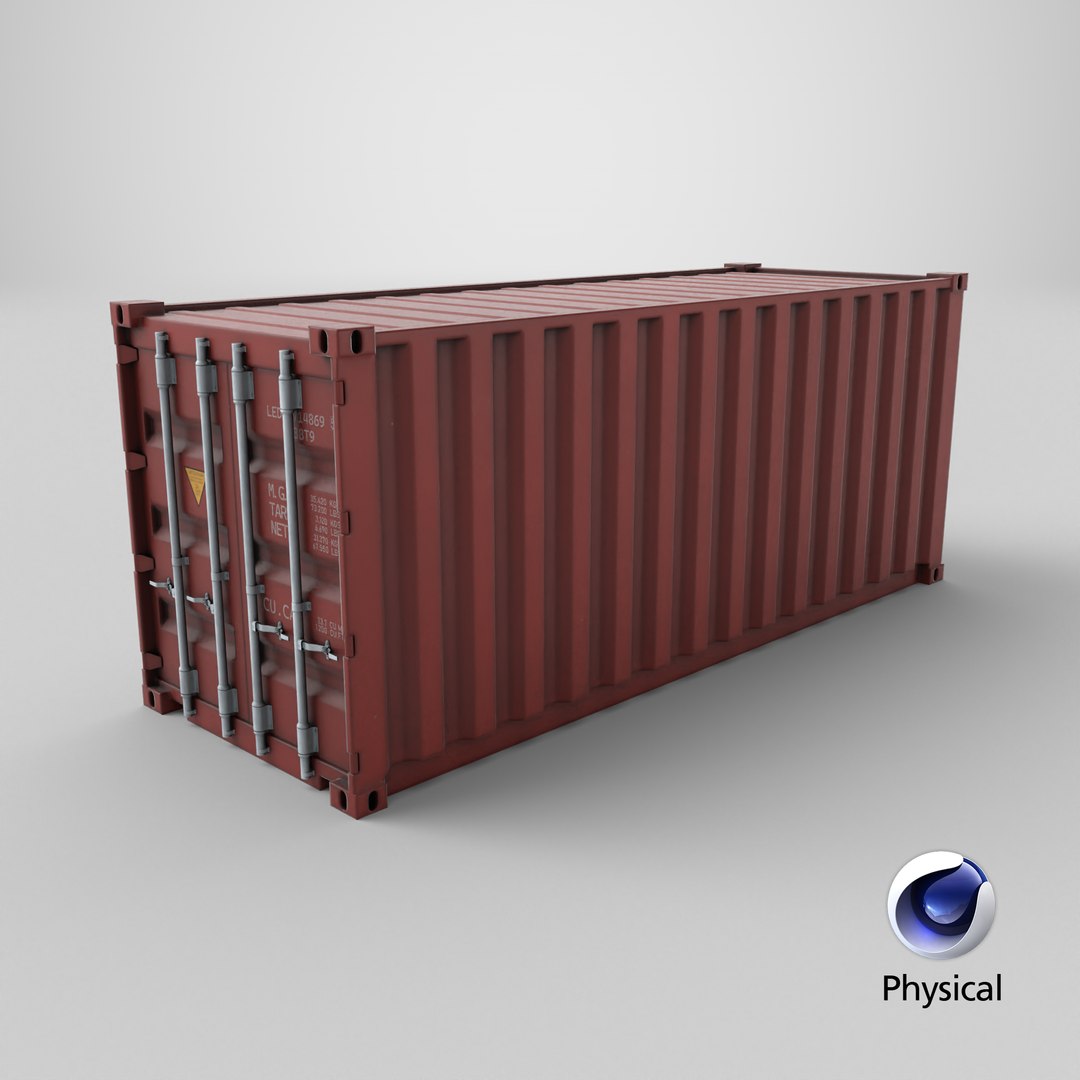 24ft Shipping Container - Red 3D - TurboSquid 2151271